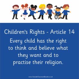 Children's Rights - Article 14 - Indoor and Outdoor Sign - Royal Blue ...