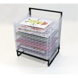 20 Shelf Spring Loaded Floor Drying Rack with Wheels | Dryad Education